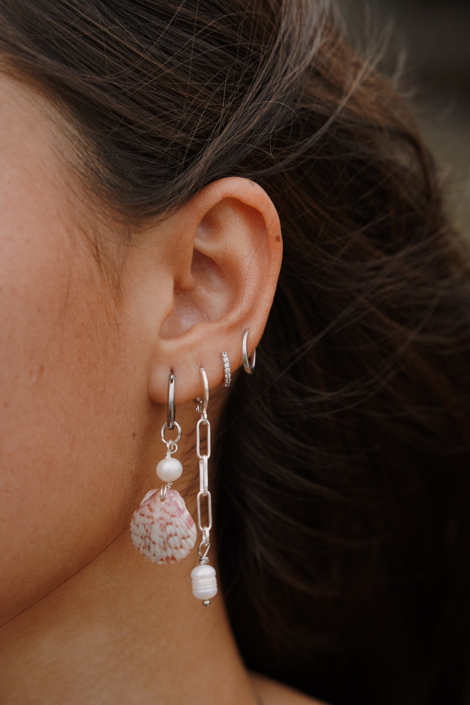 The Lana Freshwater Pearl Silver Droplet Hoops – Aloha By Aubs